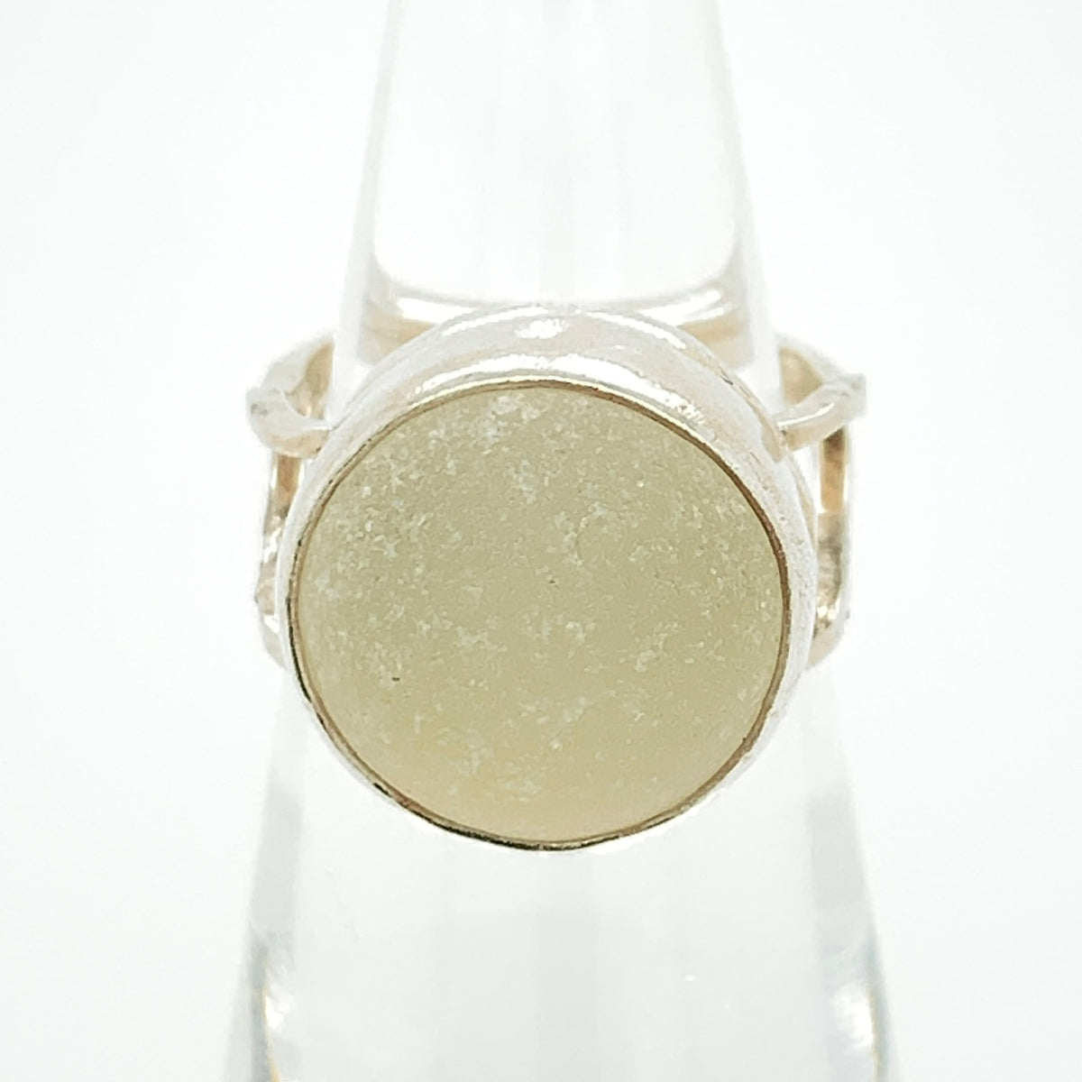 Champagne White Sea Glass Double Band Square Ring – Shannon Russell Jewelry